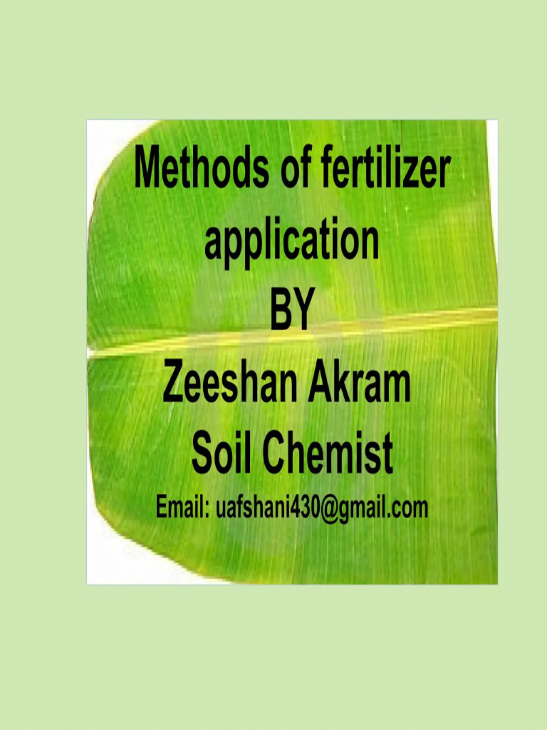 Fertilizer Application | PDF