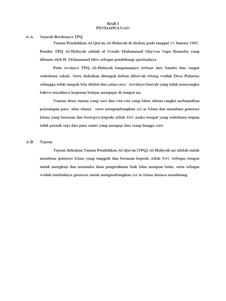 2. FILE PROFIL TPQ al hidayah | PDF