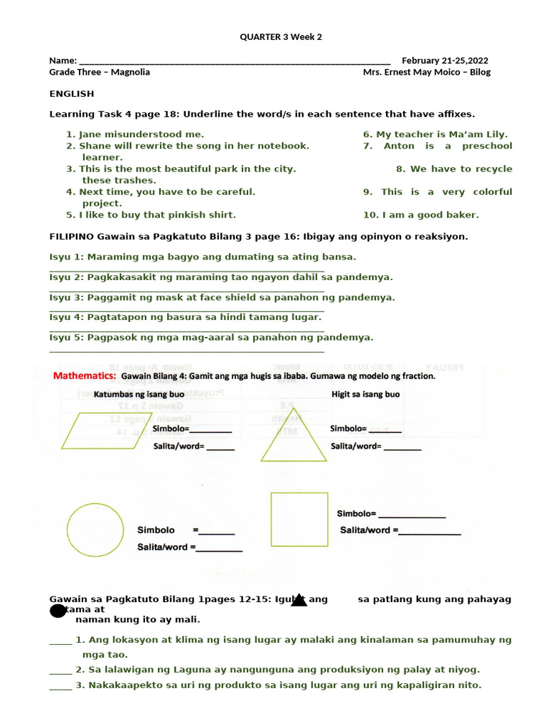 QUARTER 3 Week 2 | PDF