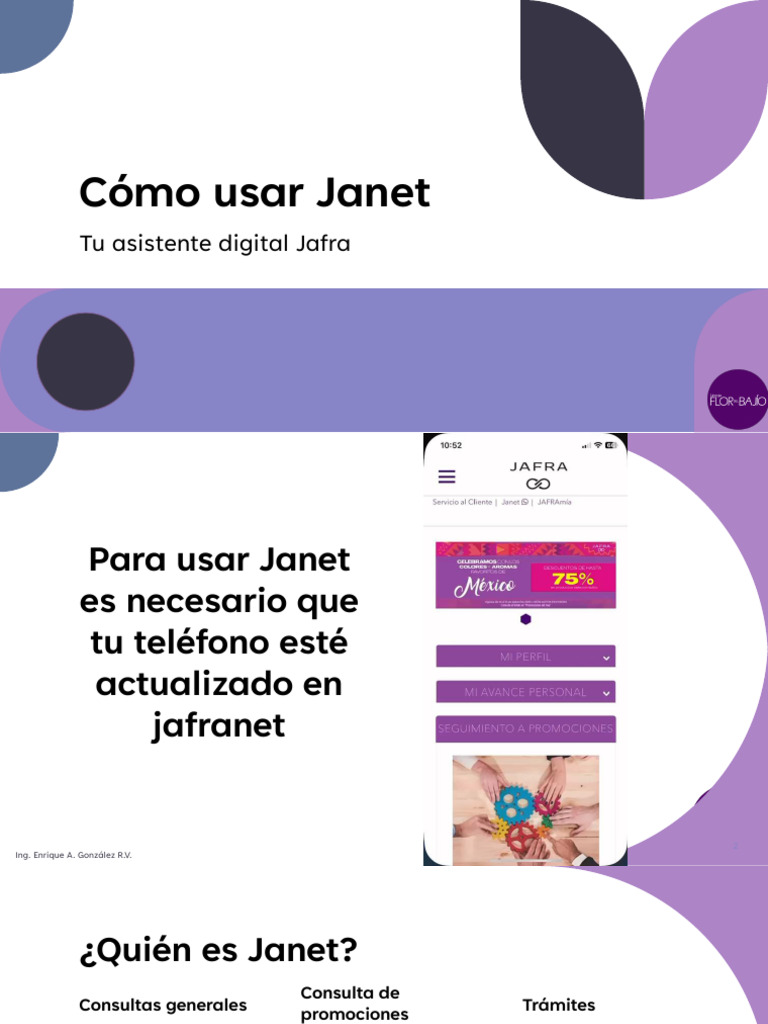 Cómo usar Janet, tu asistente Jafra | PDF