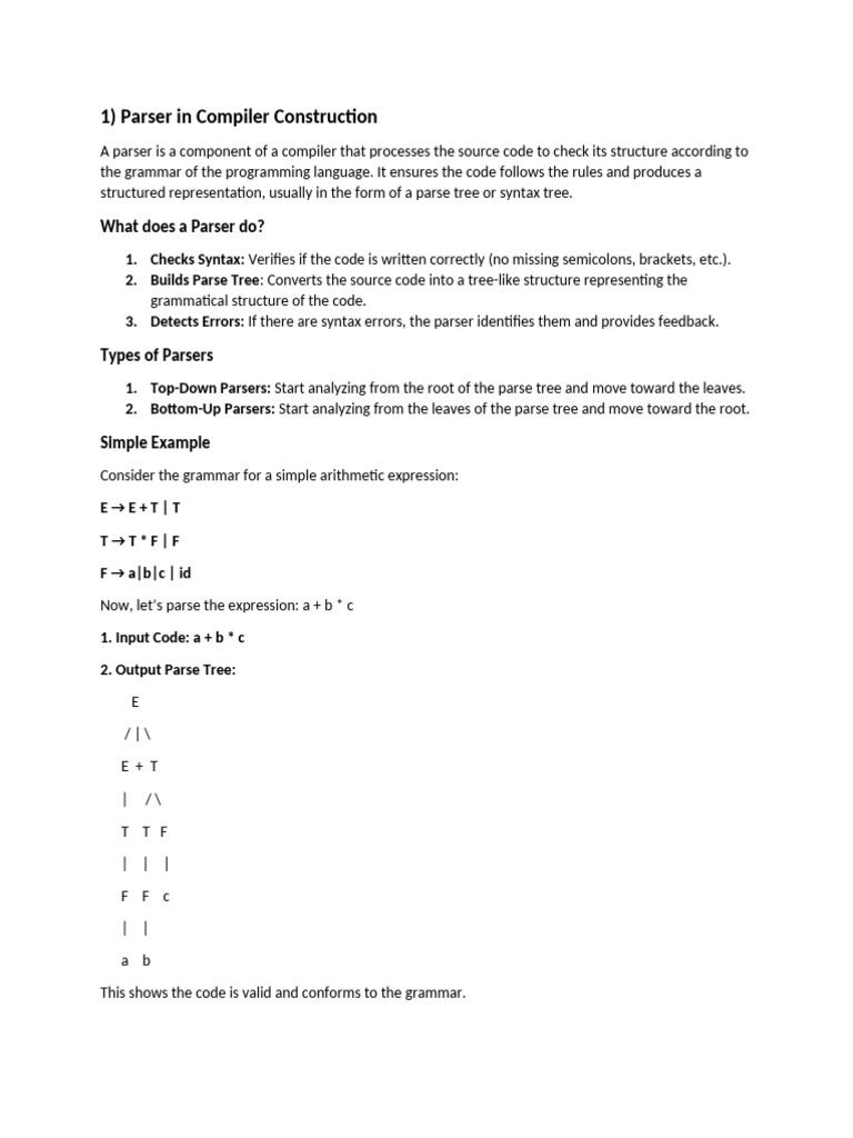 Compiler Construction Final | PDF | Parsing | Variable (Computer Science)