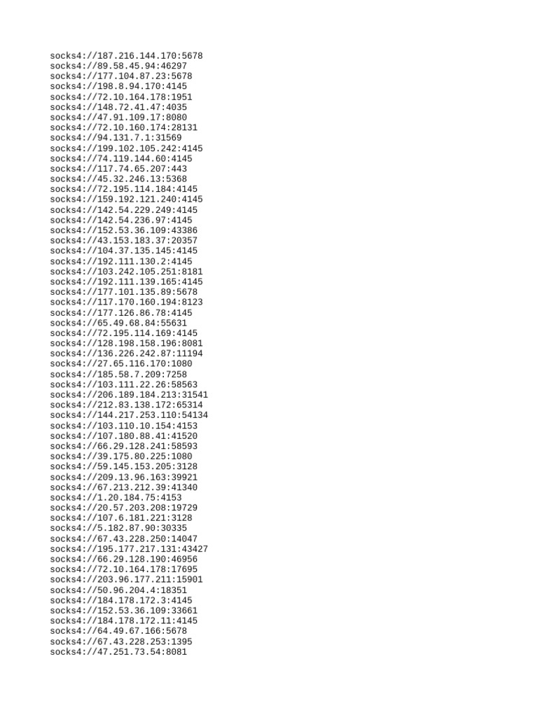 Socks4 Proxies | PDF