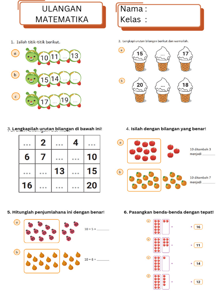 LKPD Matematika Kelas 1 Semester 2 | PDF