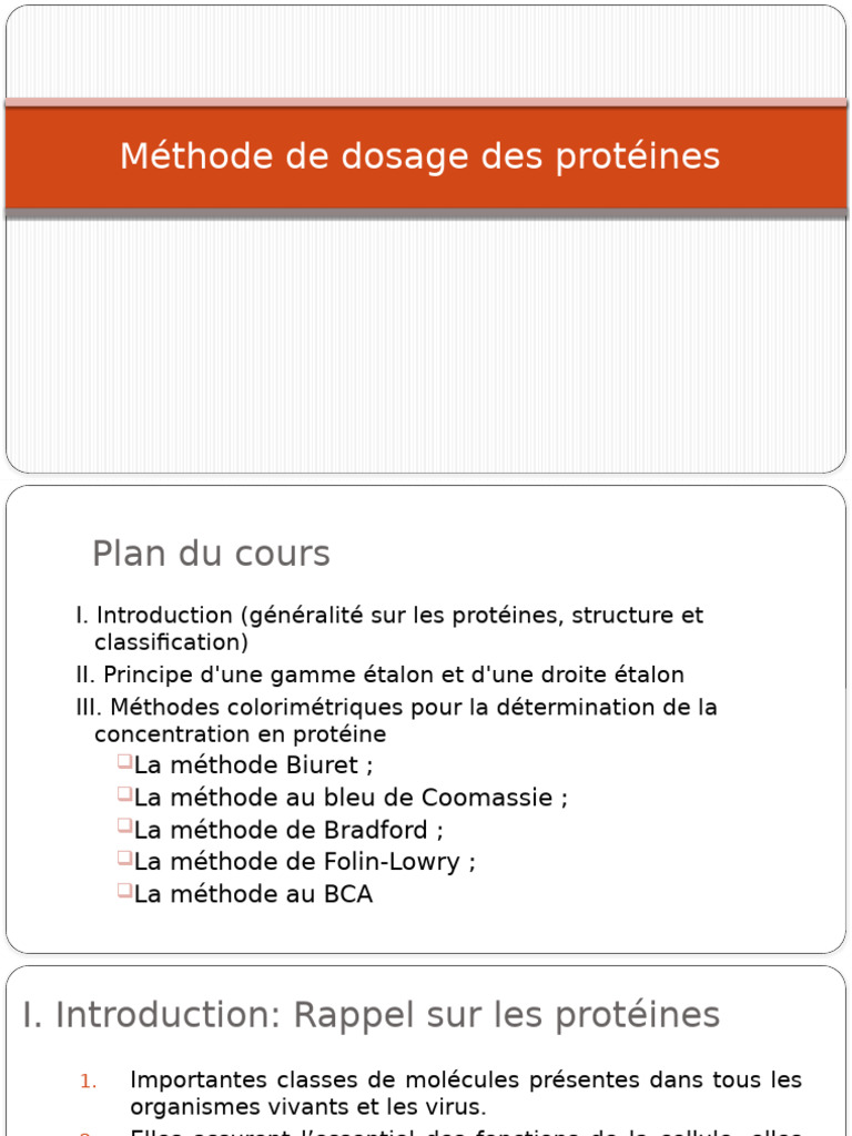 Methode de Dosage Des Proteines | PDF | Protéines | L'absorbance