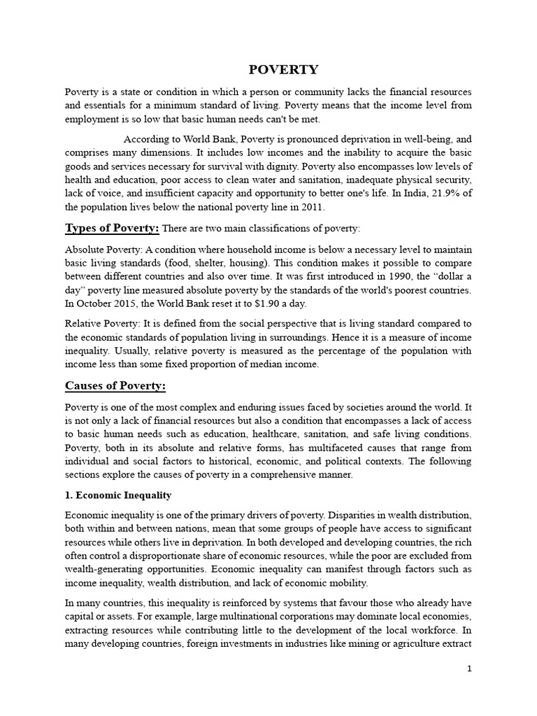POVERTY | PDF | Poverty | Poverty & Homelessness