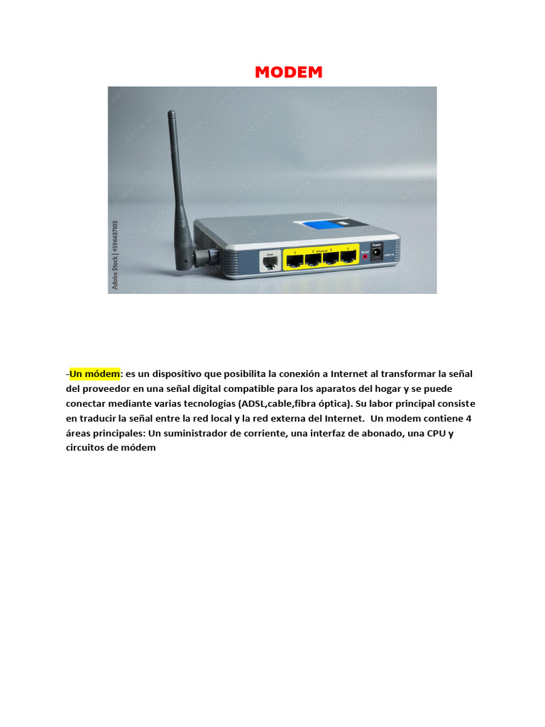 Modem, Router, Repetidor Wifi | PDF | Enrutador (Computación) | Red de ...