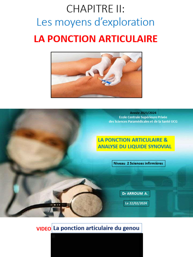 Chapitre II-Ponction articulaire | PDF | Genou | Goutte (maladie)