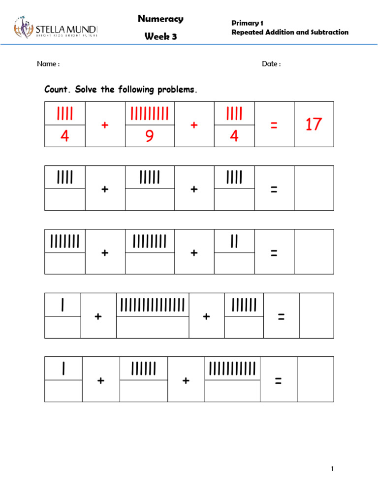 Numeracy_P1_W3_COLOUR | PDF