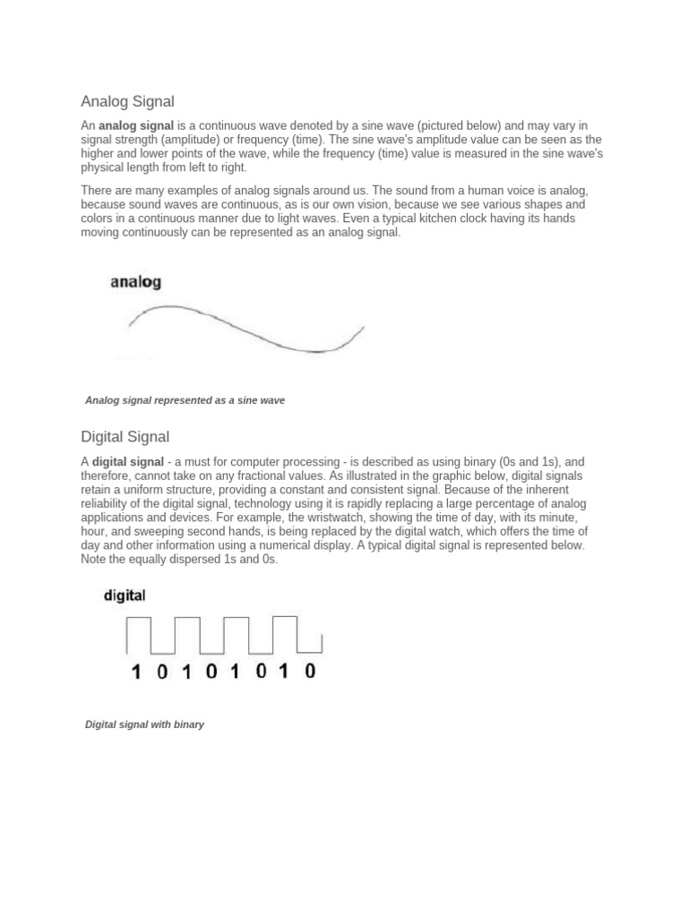 Analog and Digital Signals | PDF