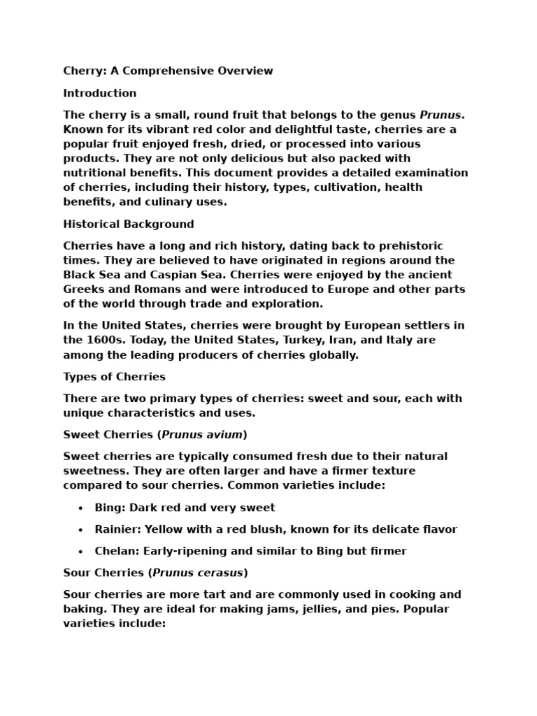 cherry | PDF | Cherry | Agriculture