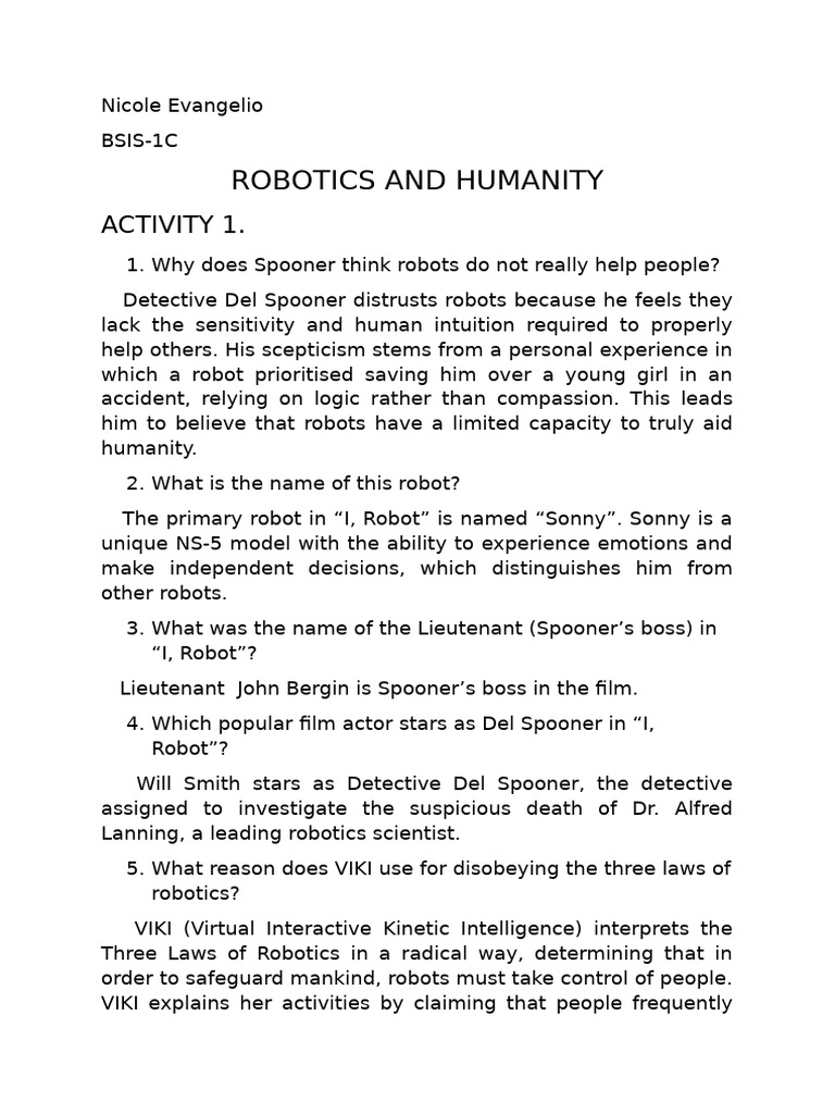 STS Robotics and Humanity | PDF