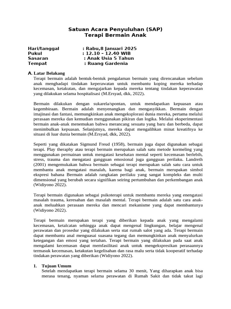 SAP Terapi Bermain | PDF