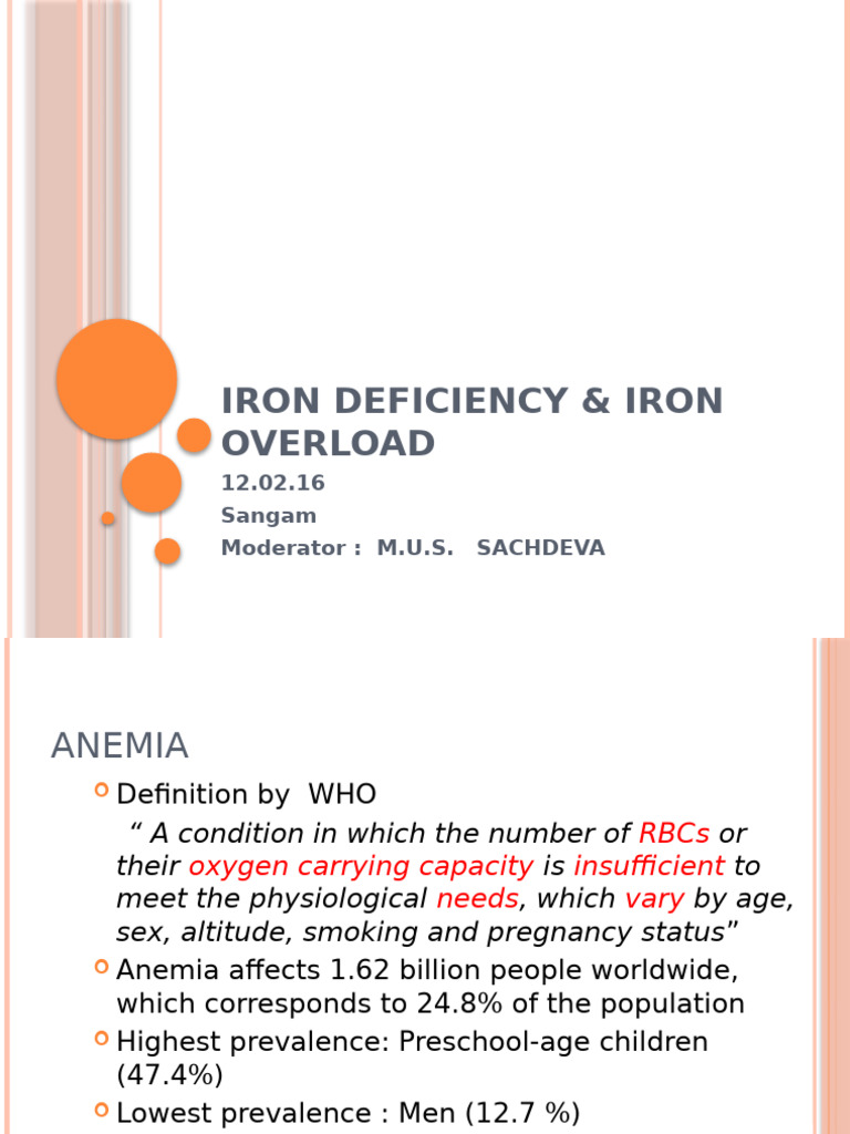 12.02.16 Ida & Iron Overload | PDF | Anemia | Medical Specialties