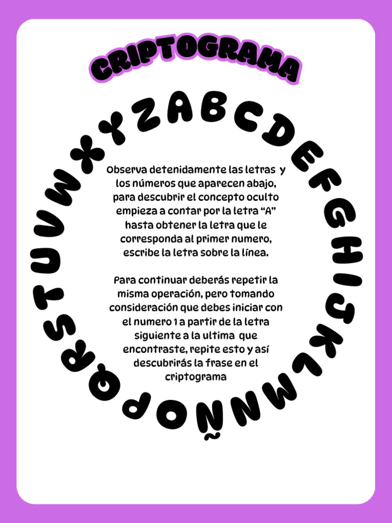 Criptograma Fichas de Trabajo | PDF