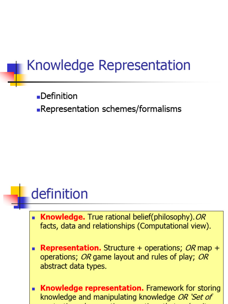Lecture 2.1 Knowledge Representation | PDF | Knowledge Representation And Reasoning | Inference