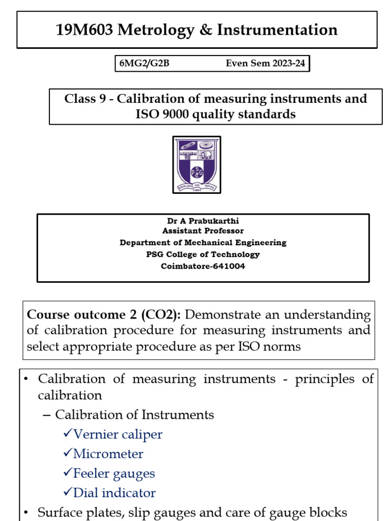 Class 9 | PDF | Calibration | Metrology