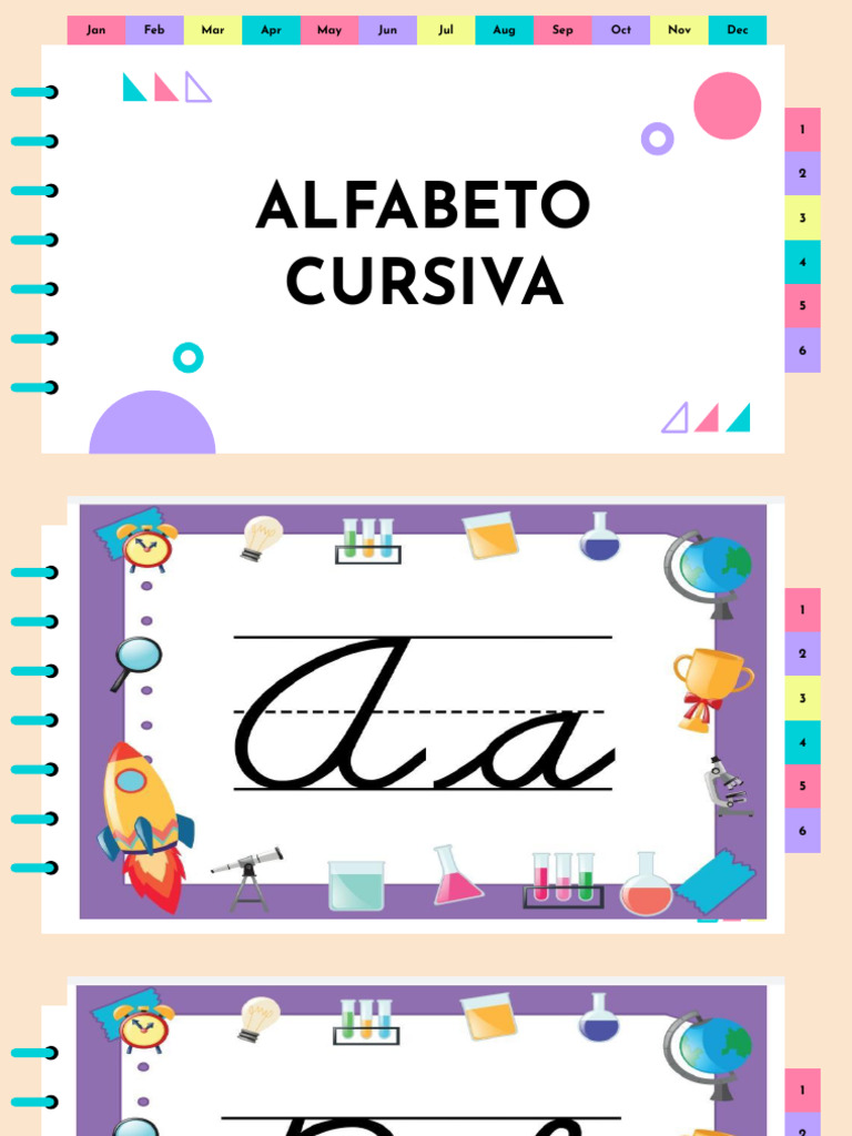 Cursive Alphabet and Months Overview | PDF