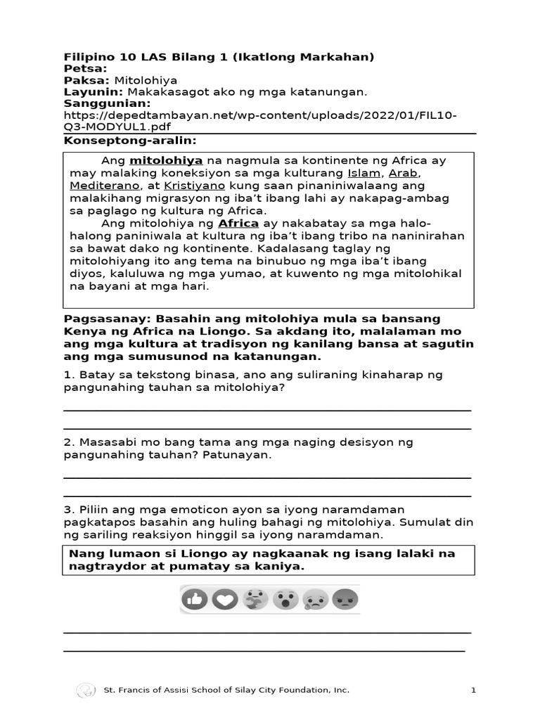 Filipino-10-LAS-3rd-Quarter-SY-2024-2025-WEEK-4-7-p.17-p.42 | PDF