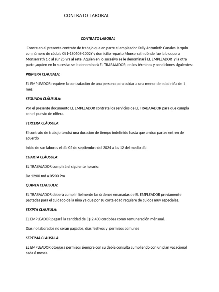 Contrato Labora-Wps Office | PDF