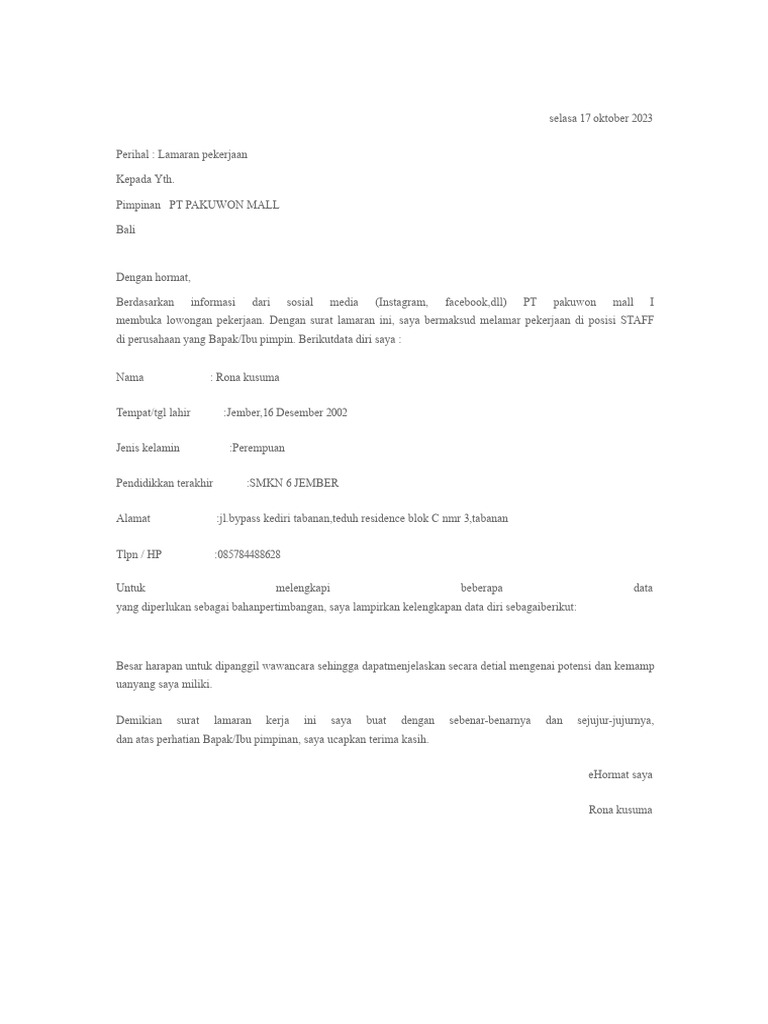 Pakuwonmall Rona | PDF