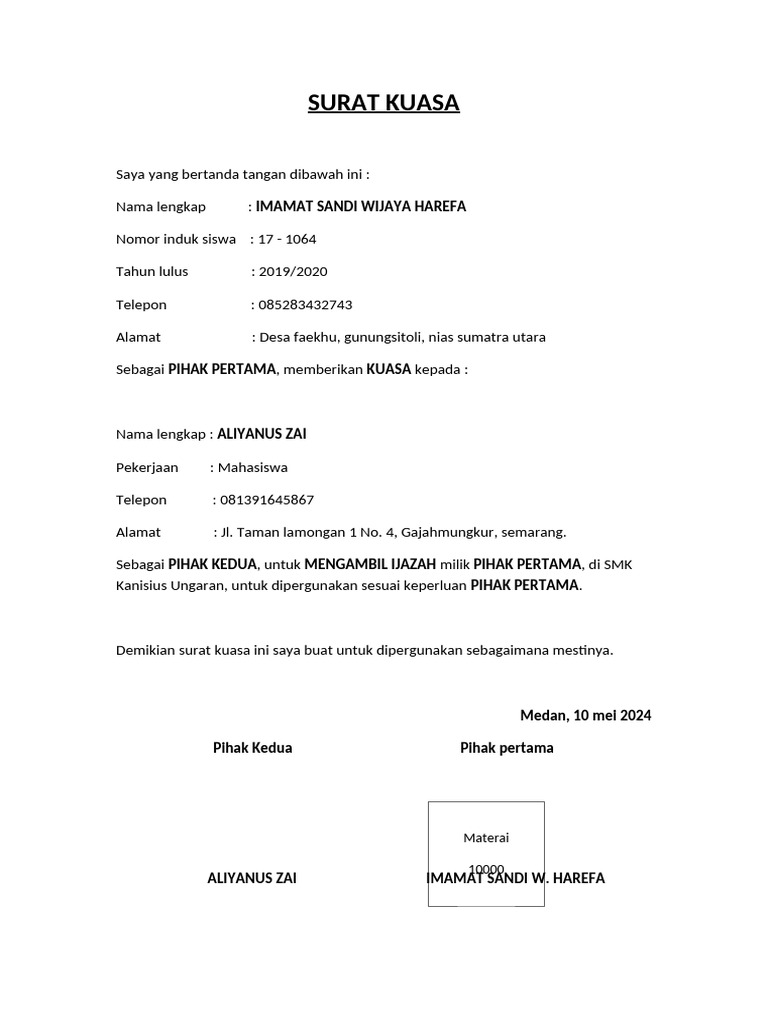 Surat Kuasa Fix1 | PDF