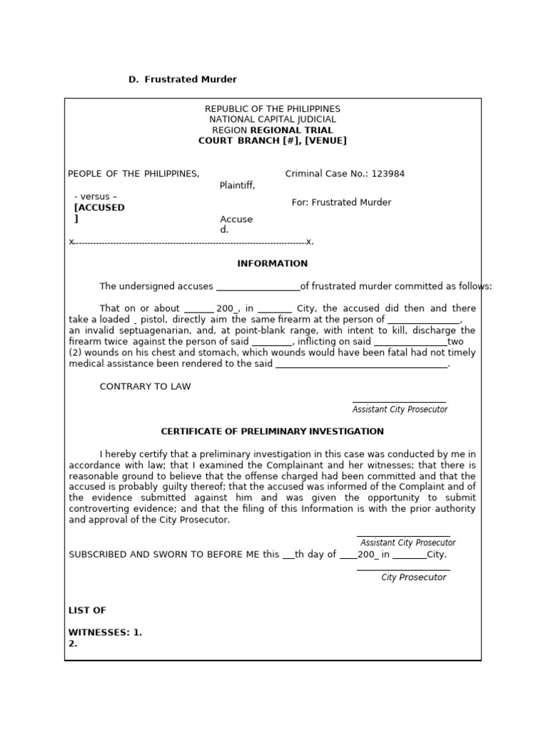 CRIM Frustrated Murder | PDF