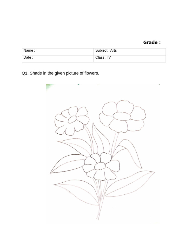 Arts Worksheet for Grade IV Students | PDF