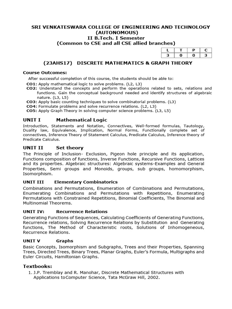 Csbs R23 Ii Year Syllabus Pdf Class Computer Programming Method 1804