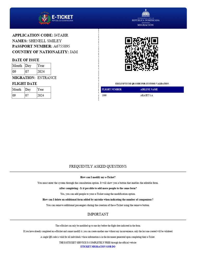E-Ticket Guide for Arajet Travelers | PDF | Aviation | Airlines