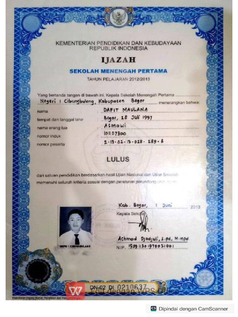 Ijazah SMP | PDF