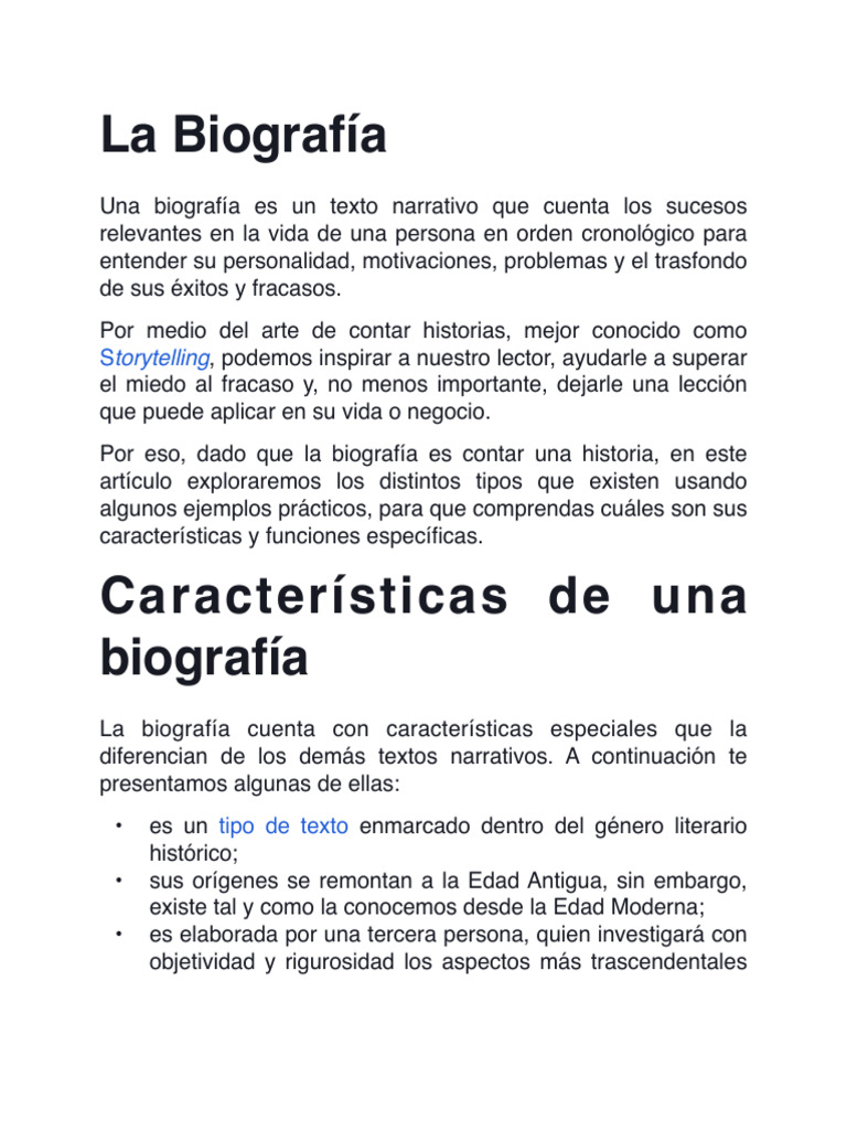 Tipos de Biografías y Ejemplos | PDF | Biografía | Gabriel García Márquez
