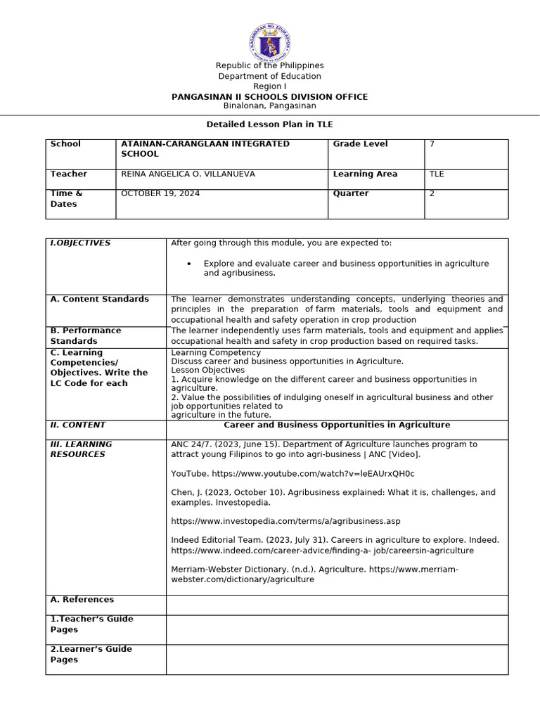 Quarter 2 G7 Week 1 (Day 3) | PDF | Learning | Agribusiness
