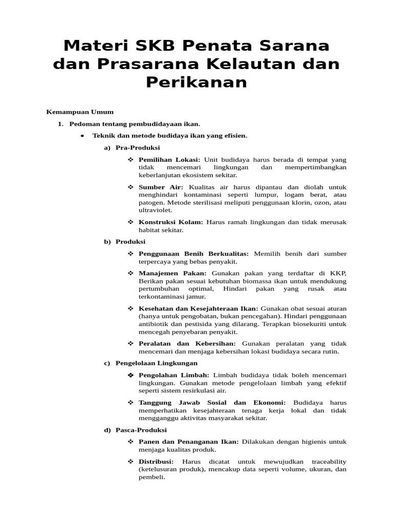 Materi SKB Penata Sarana Dan Prasarana Kelautan Dan Perikanan | PDF