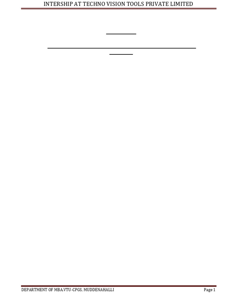 Internship Report: Techno Vision Tools | PDF | Swot Analysis | Employment