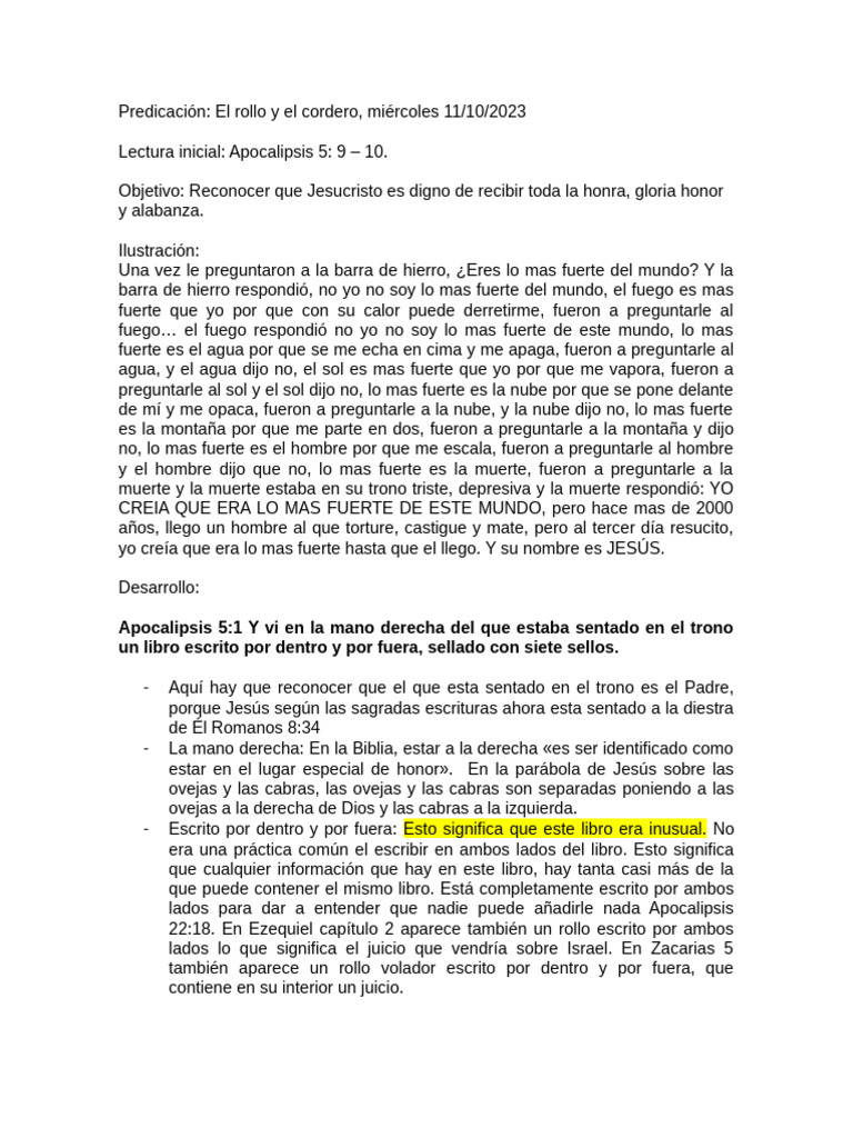 El Rollo y El Cordero | PDF | Cordero de Dios | Libro de revelación