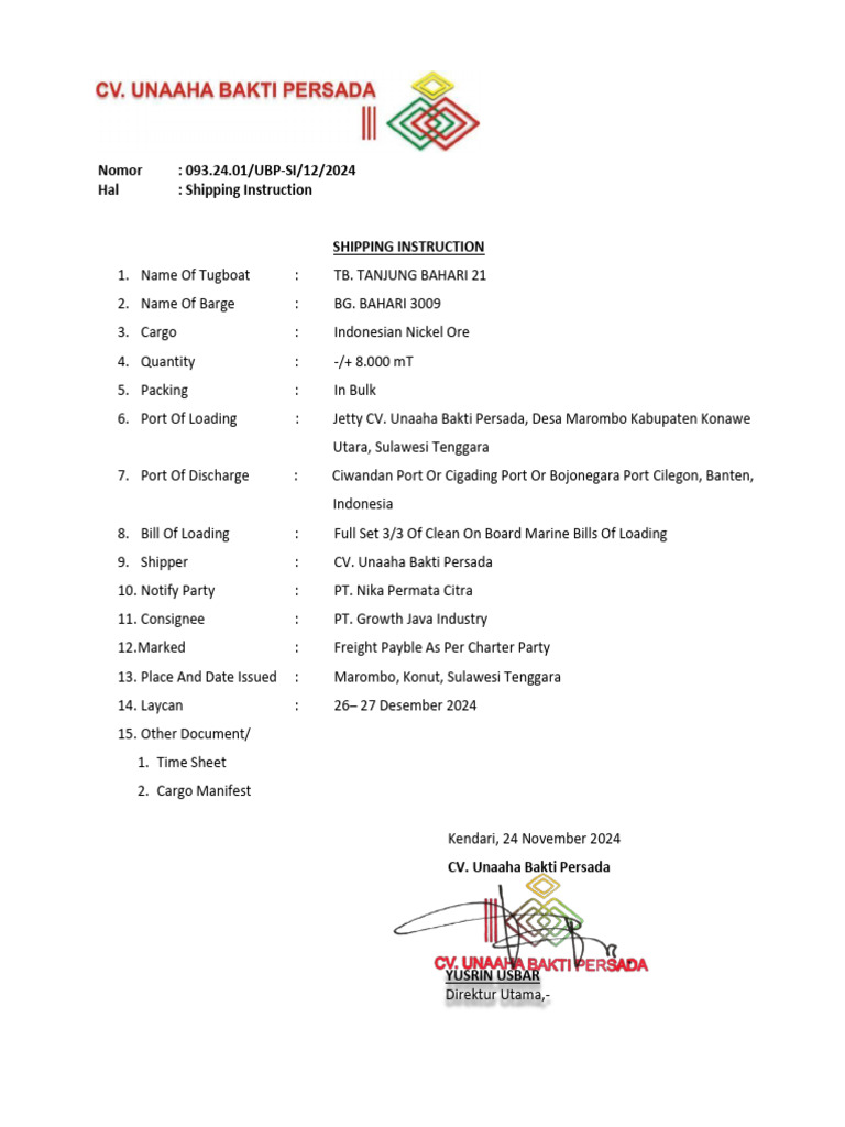 Si TB Tanjung Bahari 21 - BG Bahari 3009 | PDF