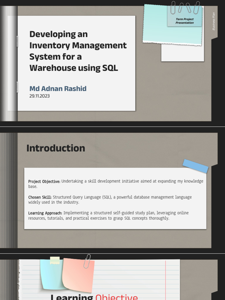 Developing an Inventory Management | PDF | Databases | Sql