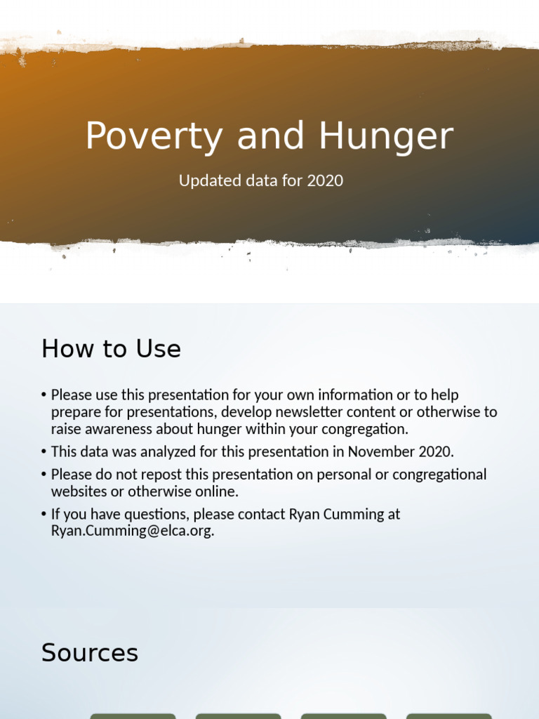 ELCA World Hunger Hunger and Poverty Statistics for 2020 | PDF | Food ...