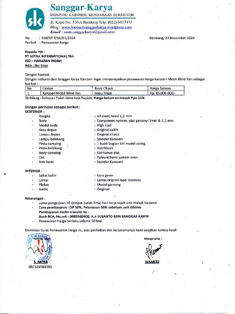 SPH Traga Blind Van - Iso Hi - Ibu Imas | PDF