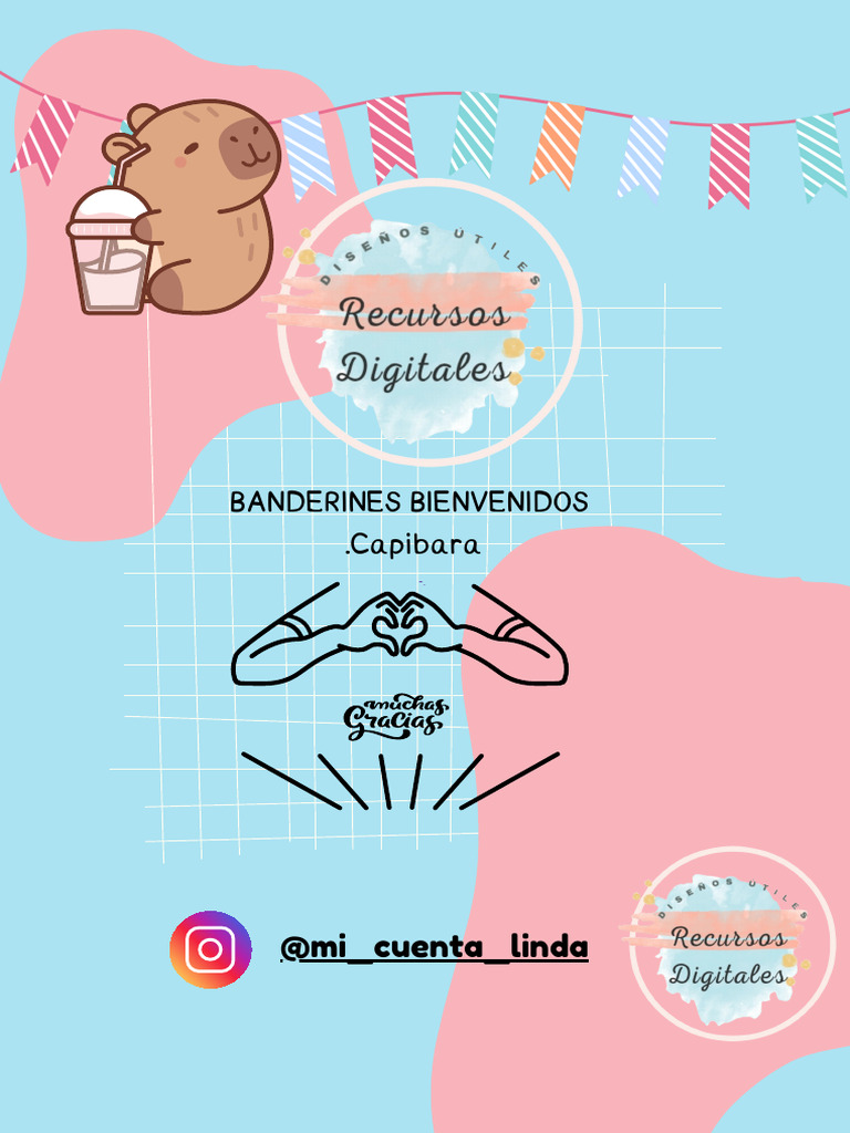 Banderines Bienvenidos Capibara | PDF