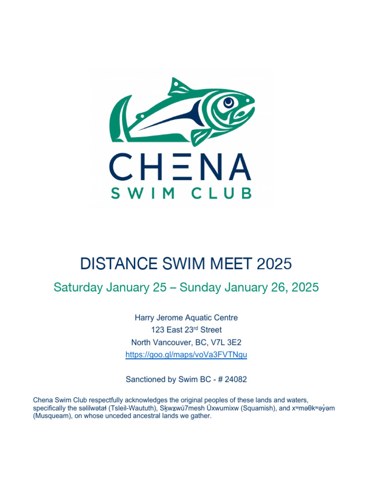 Chena Distance Swim Meet 2025 Details | PDF | Racing | Athletic Sports
