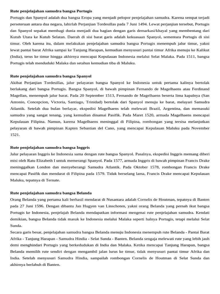 Rute Penjelajahan Samudra Portugis | PDF