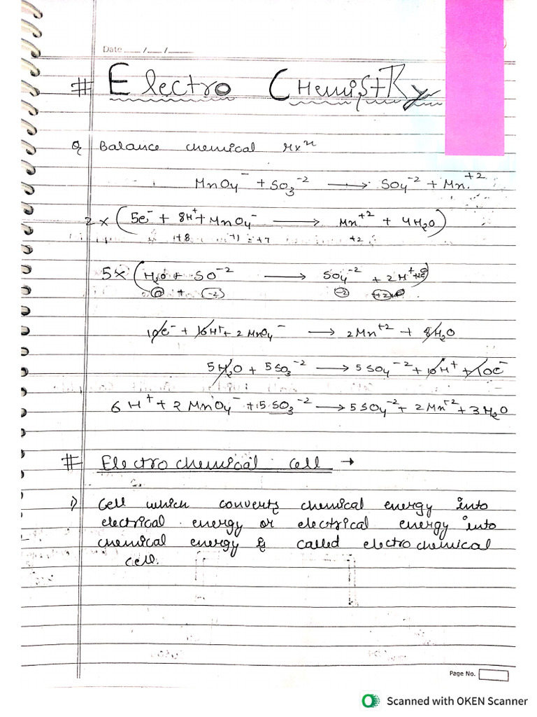 Electrochemistry | PDF