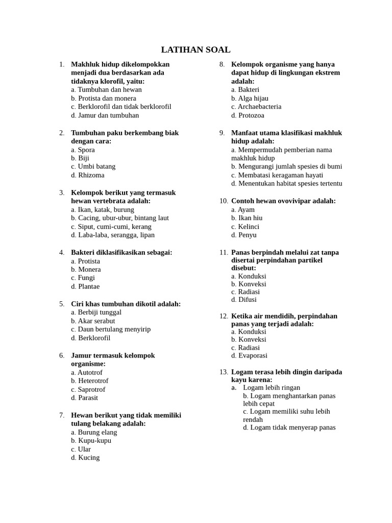 Latihan Soal Sains 3 Bab | PDF