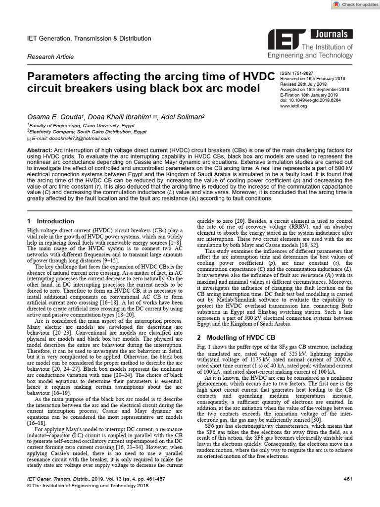 IET Generation Trans Dist - 2019 - Gouda - Parameters affecting the ... IET Generation Trans Dist - 2019 - Gouda - Parameters affecting the ...