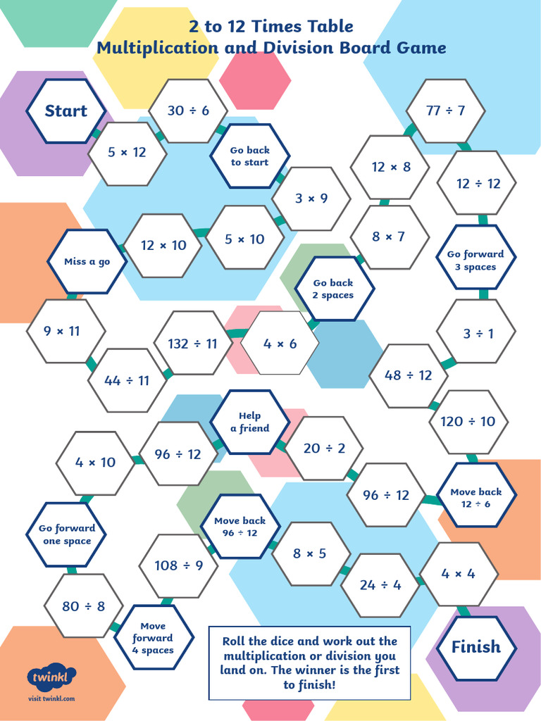 2 To 12 Times Table Multiplication and Division | PDF | Tabletop Games ...