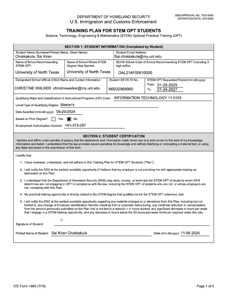 Form I-983 (1) | PDF | Employment | Labor