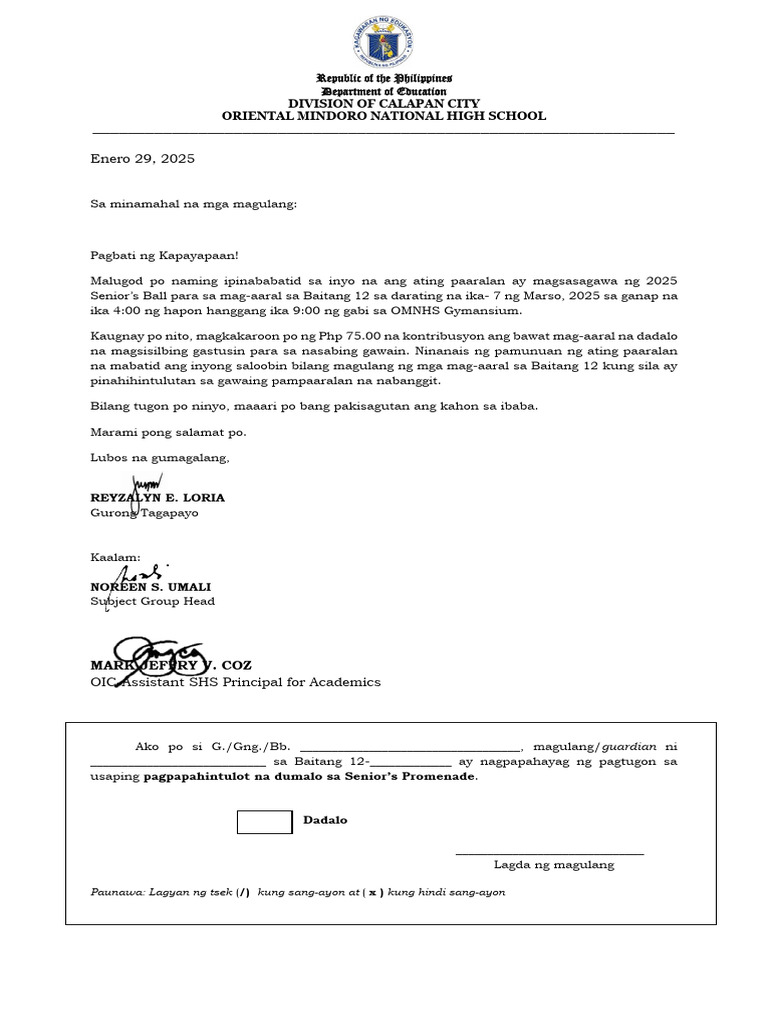 LETTER-FOR-SHS-BALL | PDF