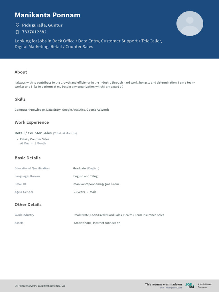 Manikanta Ponnam - CV | PDF