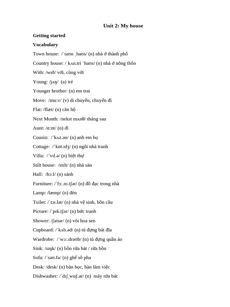 Unit 2 - My House | PDF